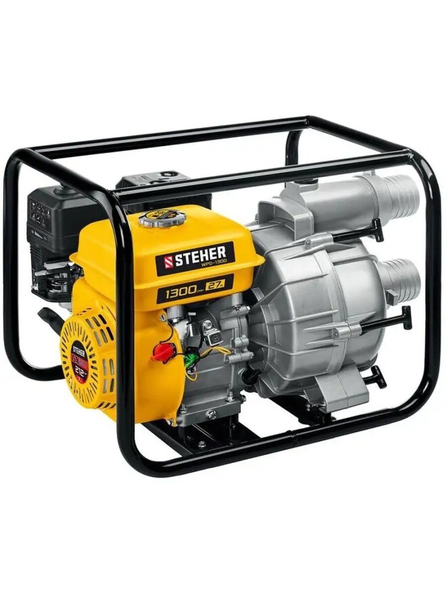 Бензиновая мотопомпа STEHER WPD-1300, 1300 л/мин, 5150 Вт, 7 л. с, 4-х тактный