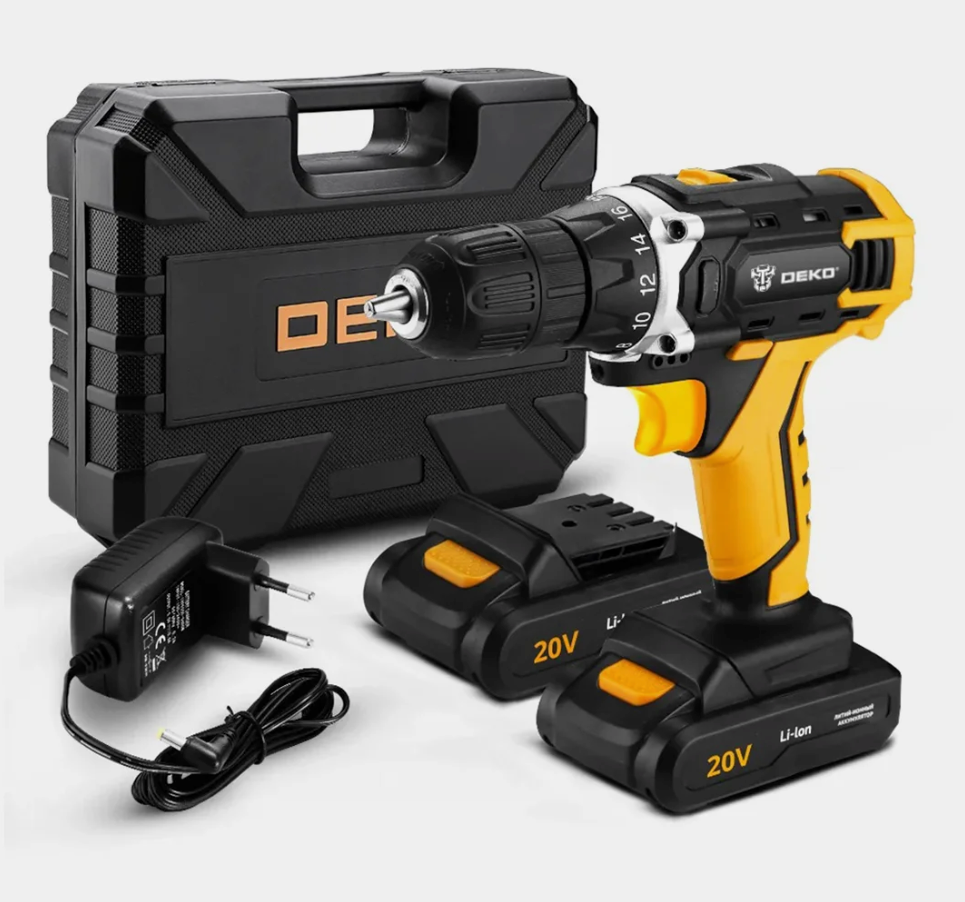 Аккумуляторная дрель-шуруповерт DEKO DKCD20FU-Li в кейсе