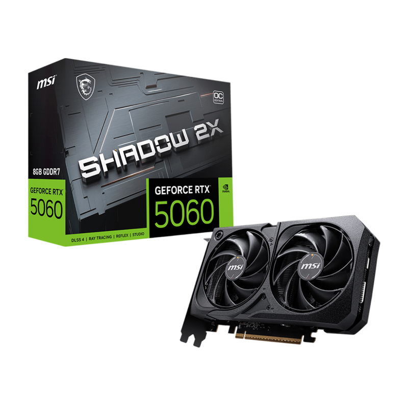 Видеокарта GeForce RTX 5060 8G SHADOW 2X OC (MSI GeForceRTX50608GSHADOW2XOC)
