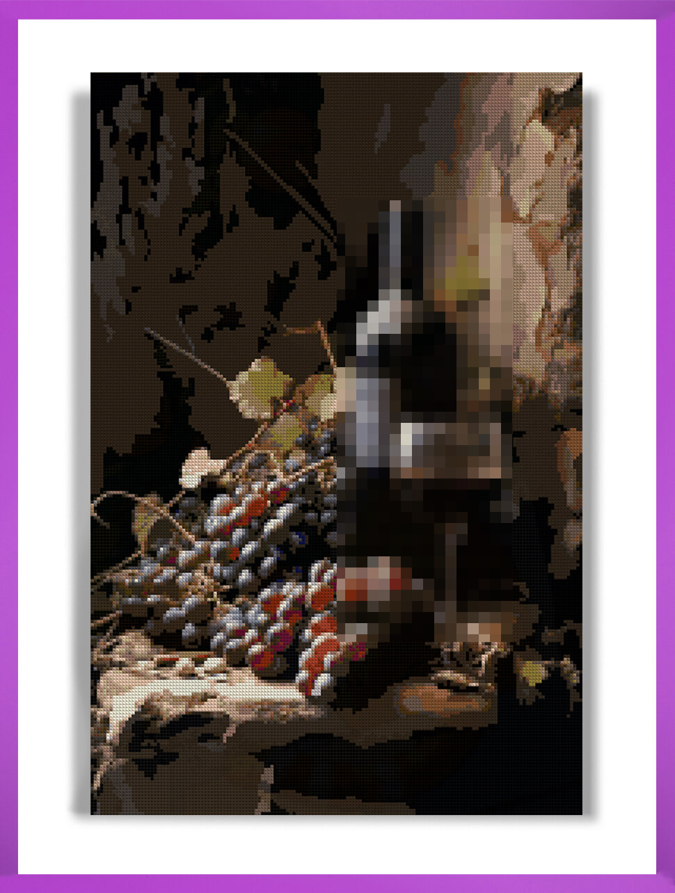 Алмазная мозаика на подрамнике - вышивка - Винный натюрморт 40 х 60 см