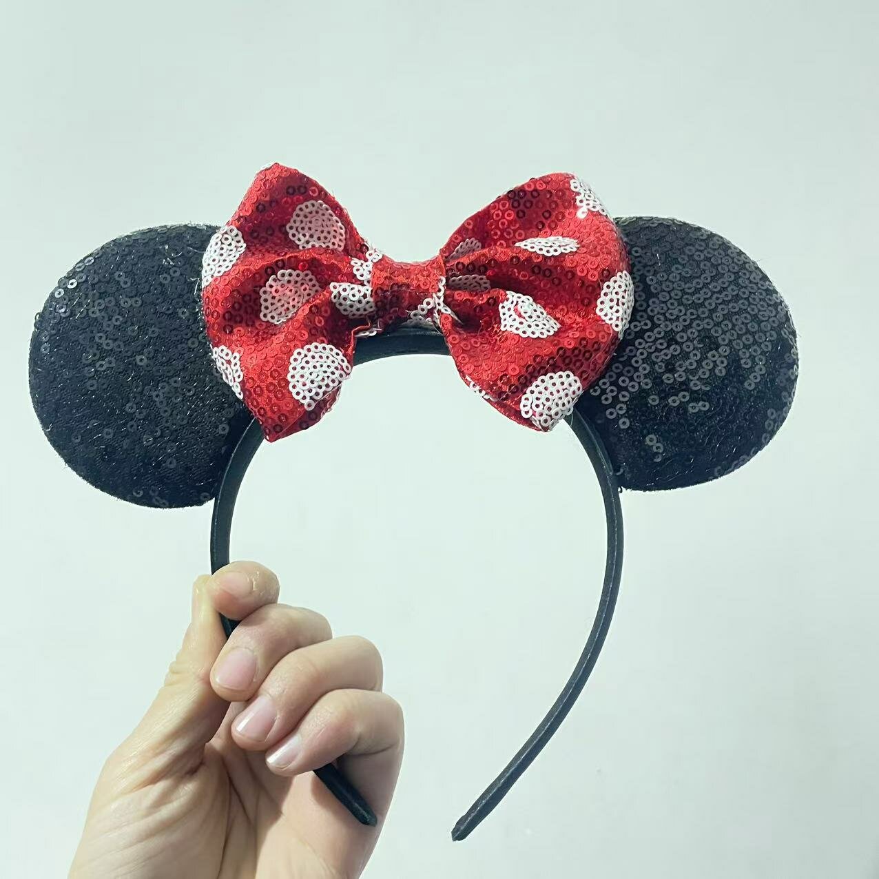 День святого Валентина, повязка на голову с Микки, детская повязка с ушками кролика, бантик, аксессуары для волос, заколка для волос с Микки Маусом