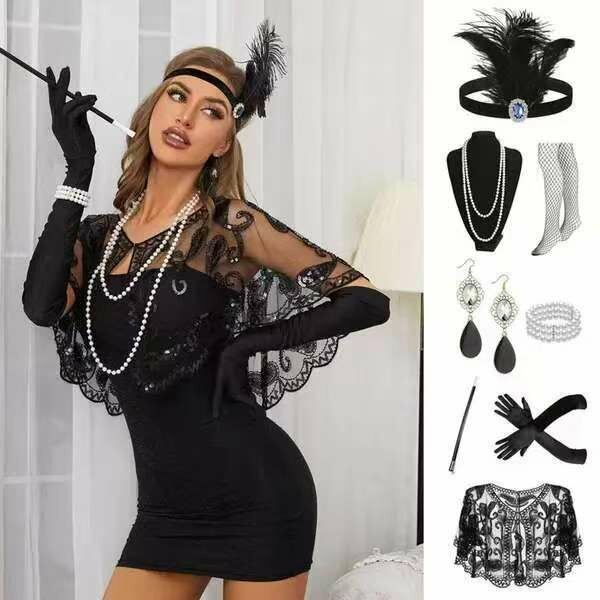 Набор ретро-ободков с перьями для девичника в стиле Гэтсби 1920-х годов, подарок для лучшей подруги на день рождения