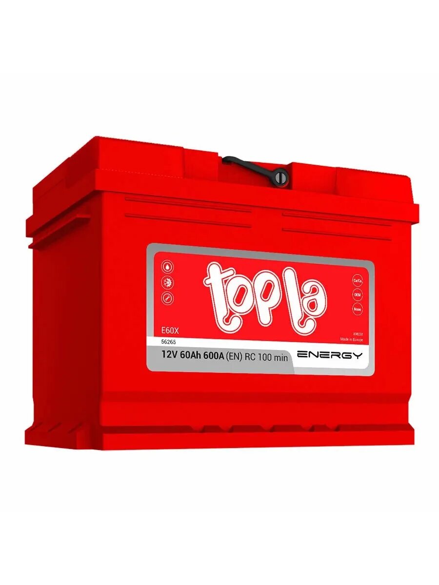 Аккумулятор TOPLA ENERGY 60L 12V 60Ач 600А прям. пол.