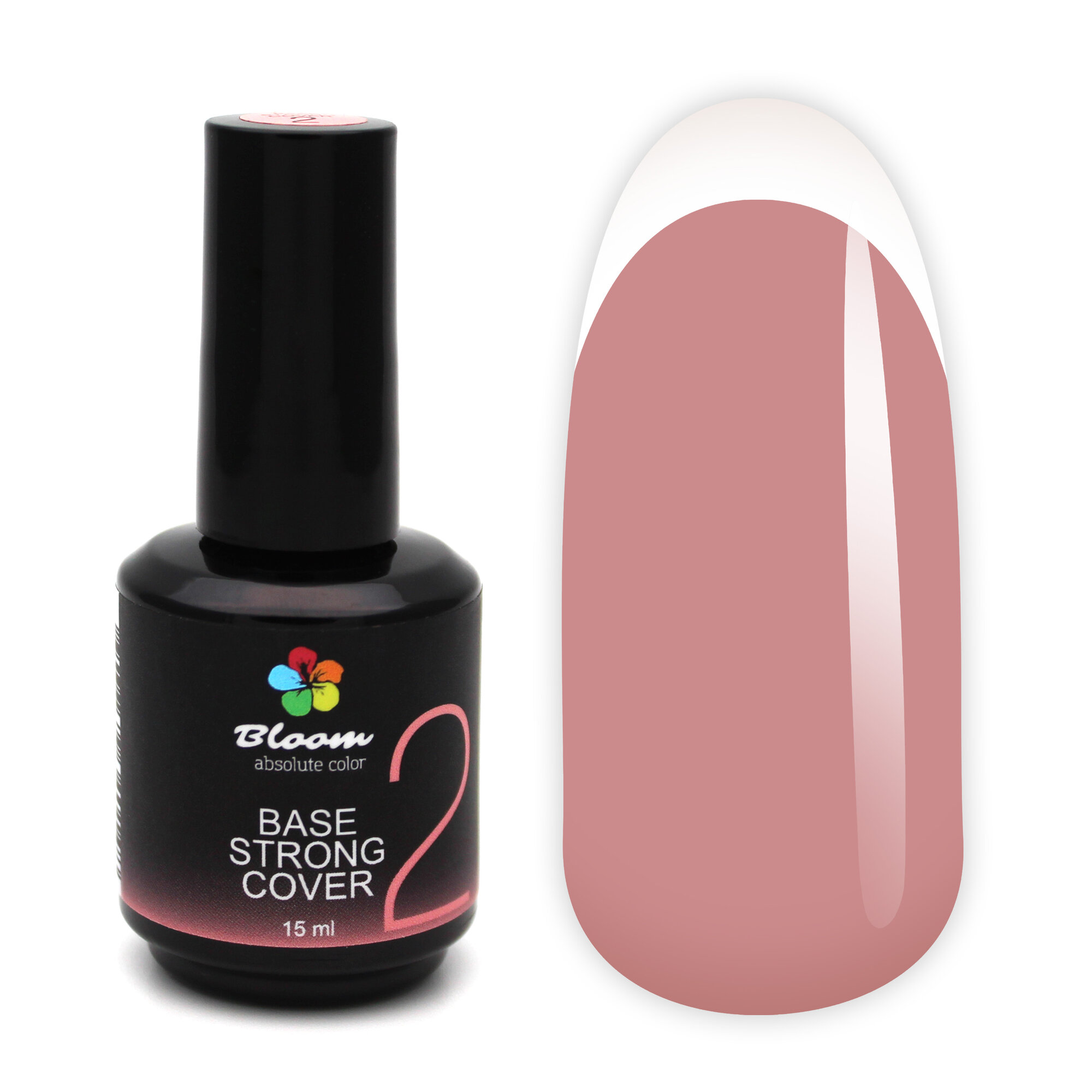 База Strong жесткая №2 теплый розовый 15 мл Bloom для геля, гель-лака