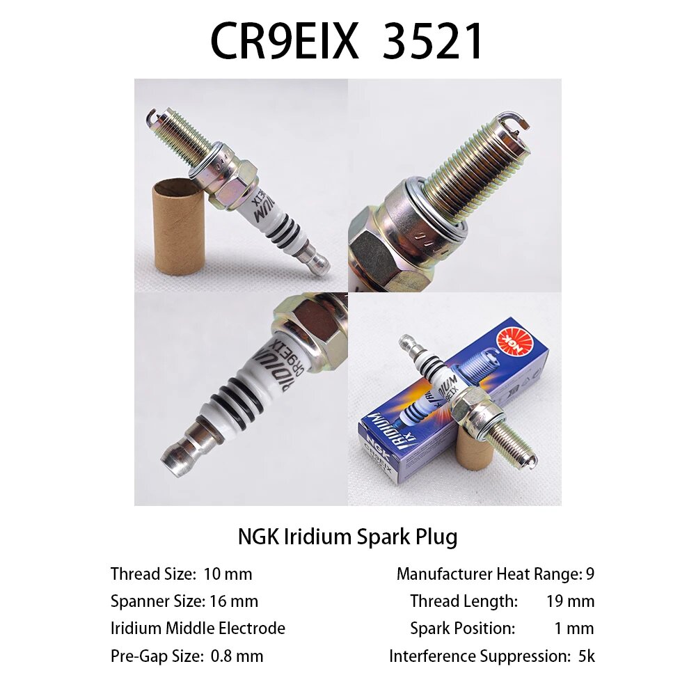 1 шт. Иридиевая свеча зажигания для мотоцикла CR7EIX CR8EIX CR9EIX CR10EIX 1pcs CR9EIX