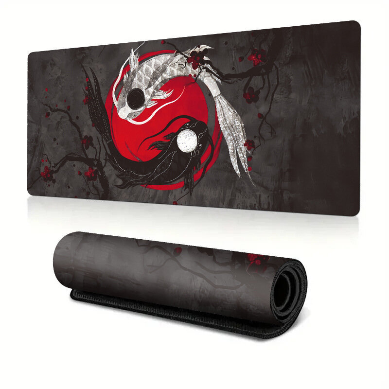 Коврик для стола и клавиатуры игрового типа с аниме тематикой анти скользящий увеличенный размер на основе резины