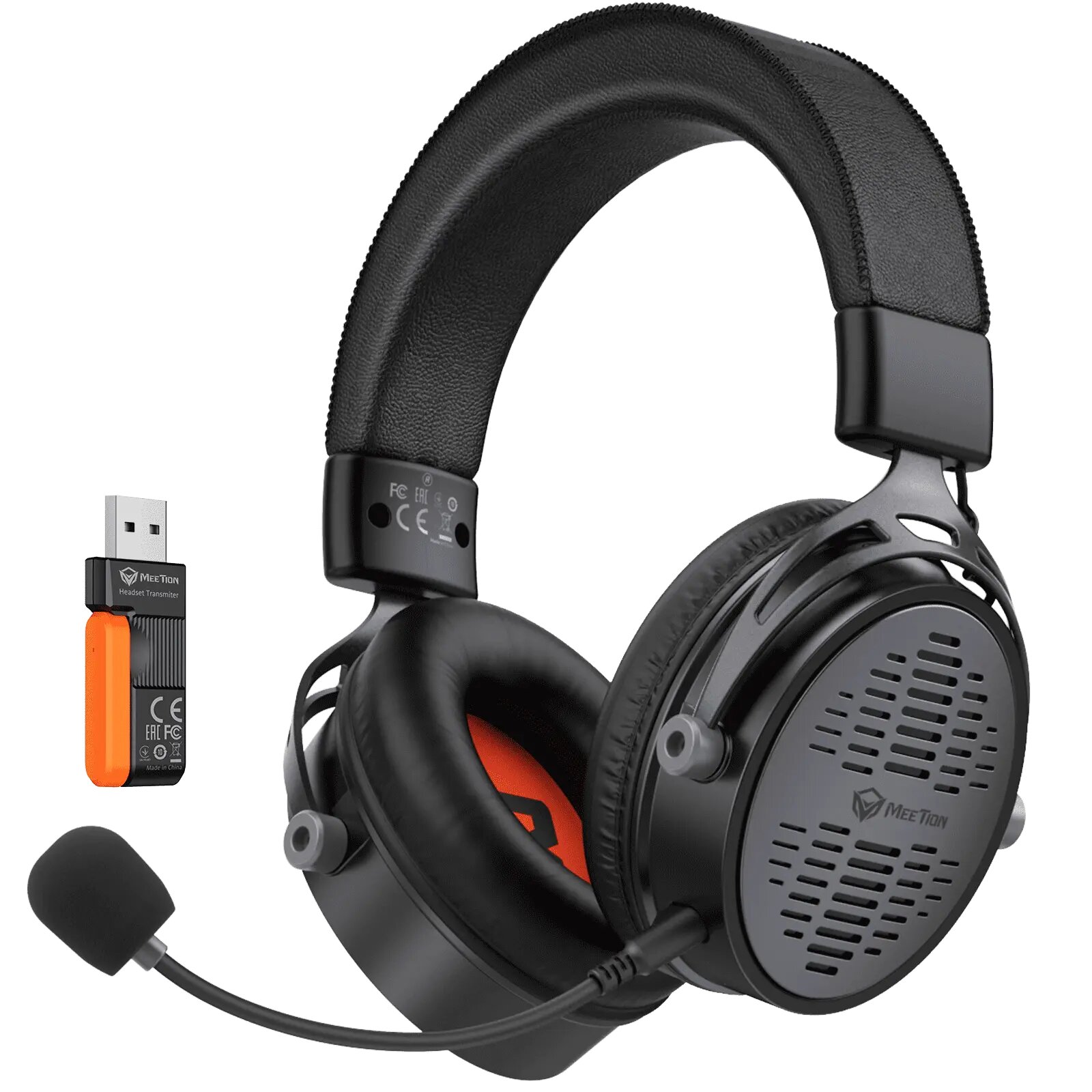 Игровые наушники Meetion с микрофоном, Bluetooth, беспроводным каналом, 3,5 мм, USB Type-C