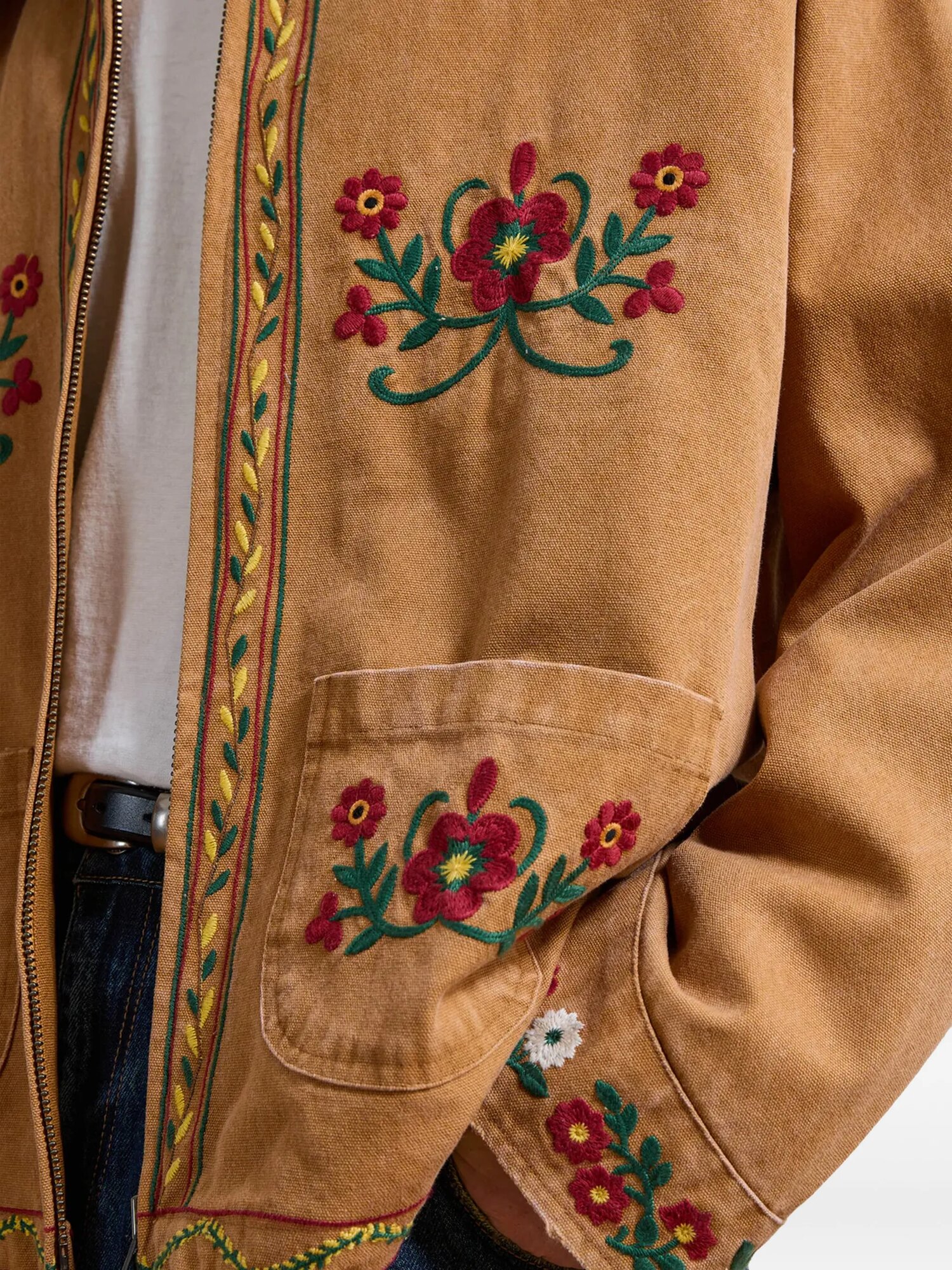Куртка FOUND Embroidered canvas jacket, размер M, brown — фото 1