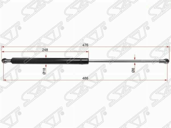 Амортизатор крышки багажника SAT ST-96548931 Chevrolet Lacetti 04-13 справа=слева