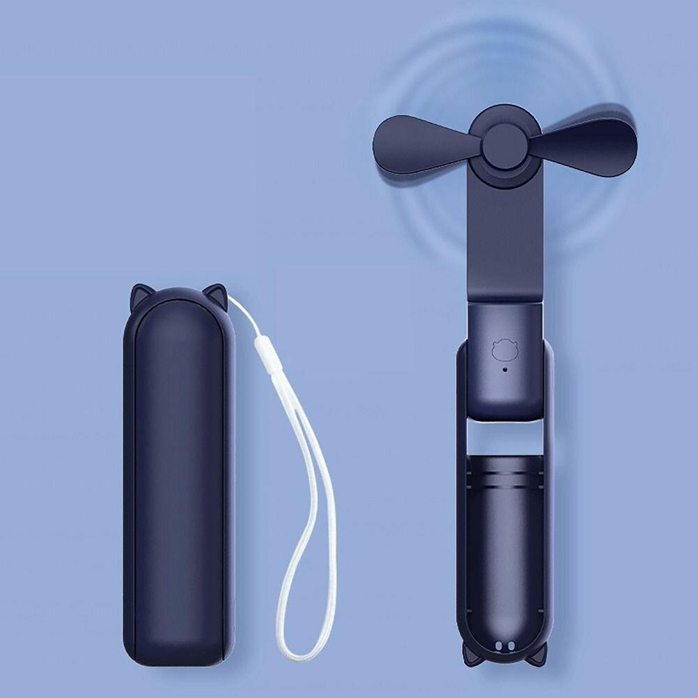 Складной ручной вентилятор 2-в-1 с функцией power bank Многоцветные варианты