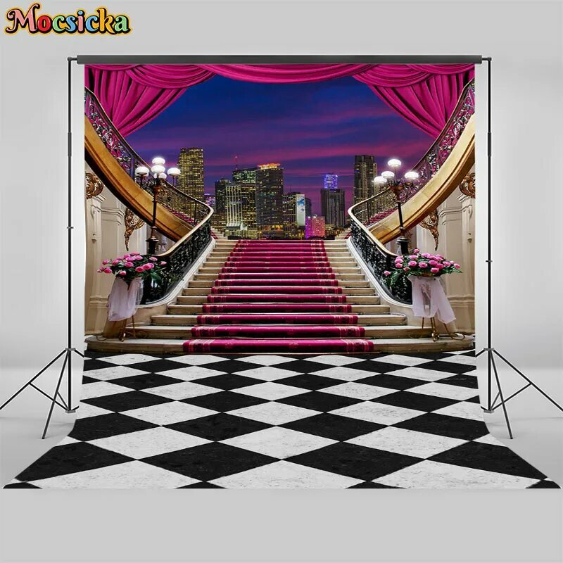 Фотофон MOCSICKA 60x90см, розовый, королевский замок
