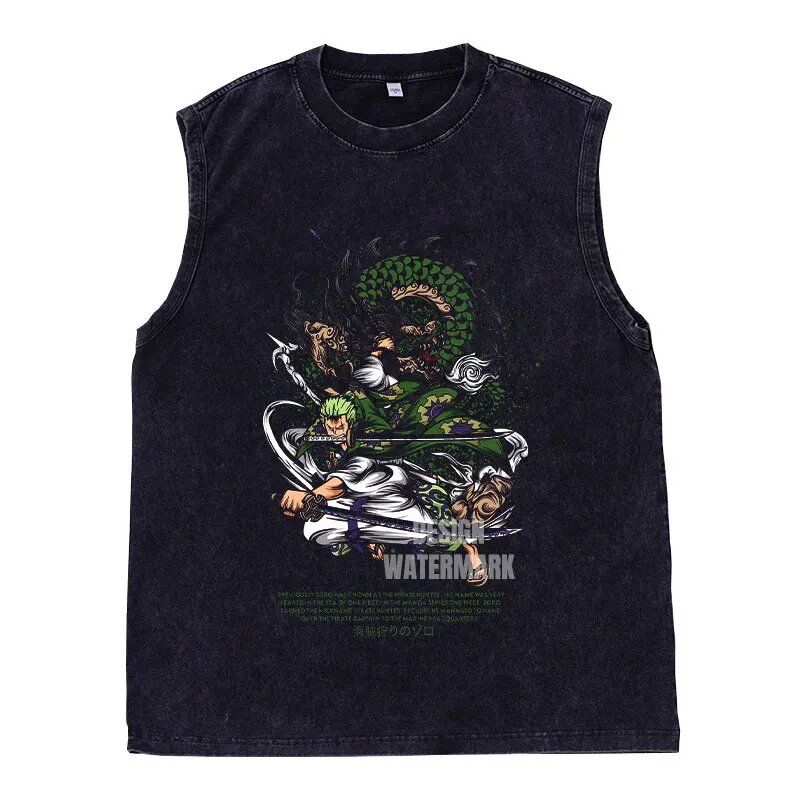 Мужская футболка Bandai Zoro Sanji Robin L-Luffy 100% хлопок Черный, 26, L