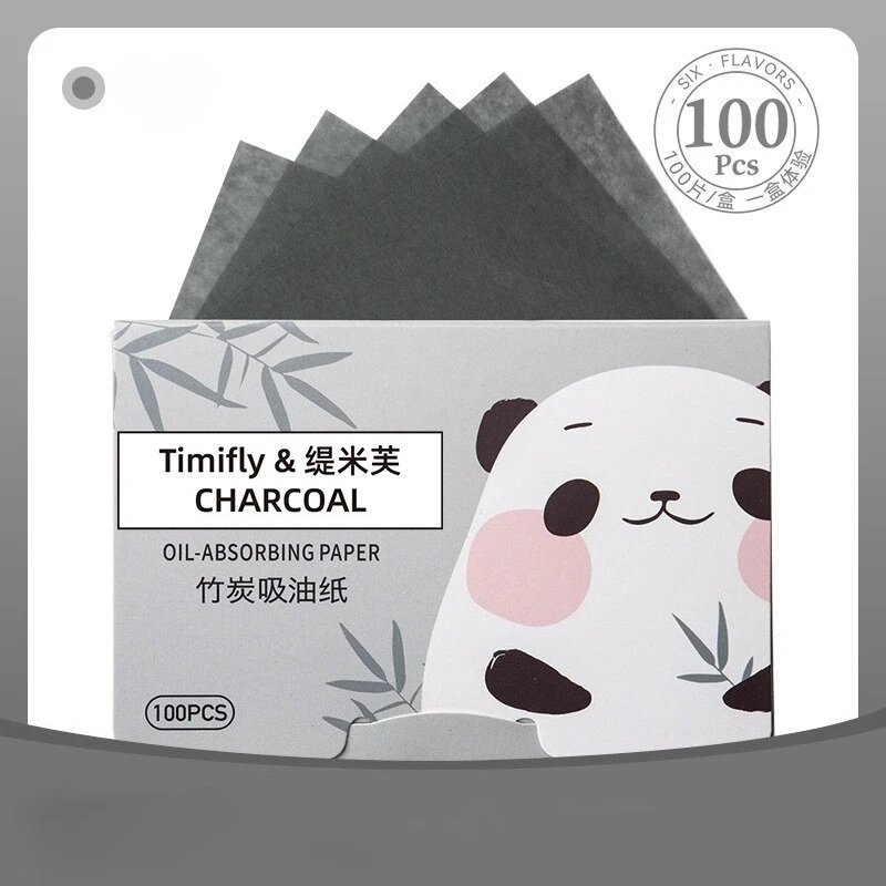 Матирующие салфетки Timifly Charcoal 100 шт. бамбуковый уголь