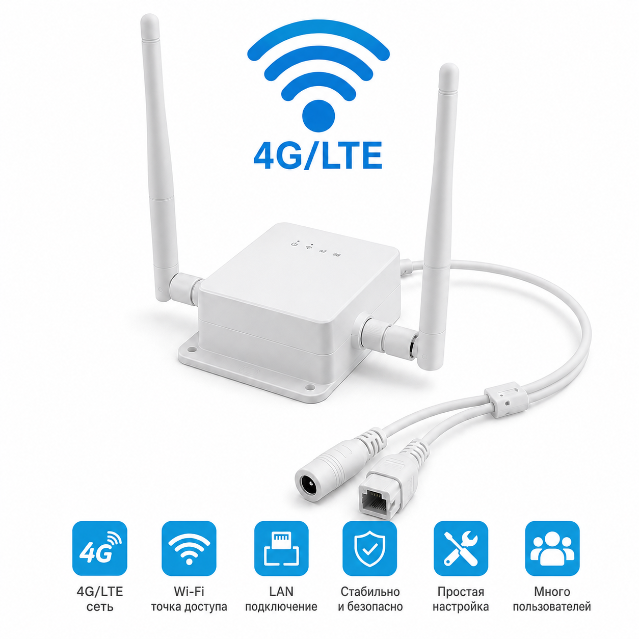 Уличный Wi-Fi-роутер DE/VD-G1CH, 150 Мбит/c, 2 антенны, белый