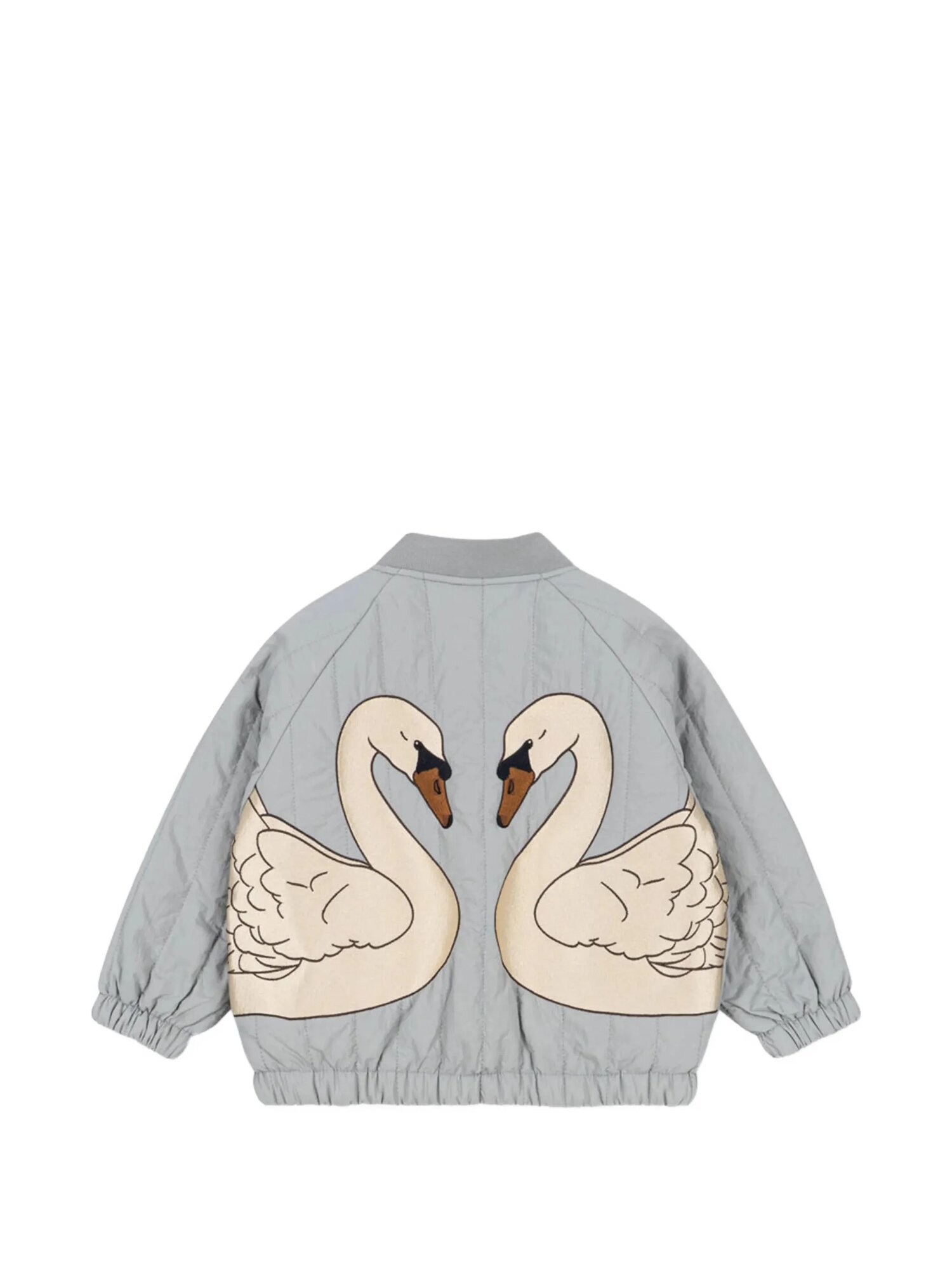 Куртка Konges Slojd Juno swan-embroidered quilted jacket, размер 134-140, серый/синий/голубой — фото 1