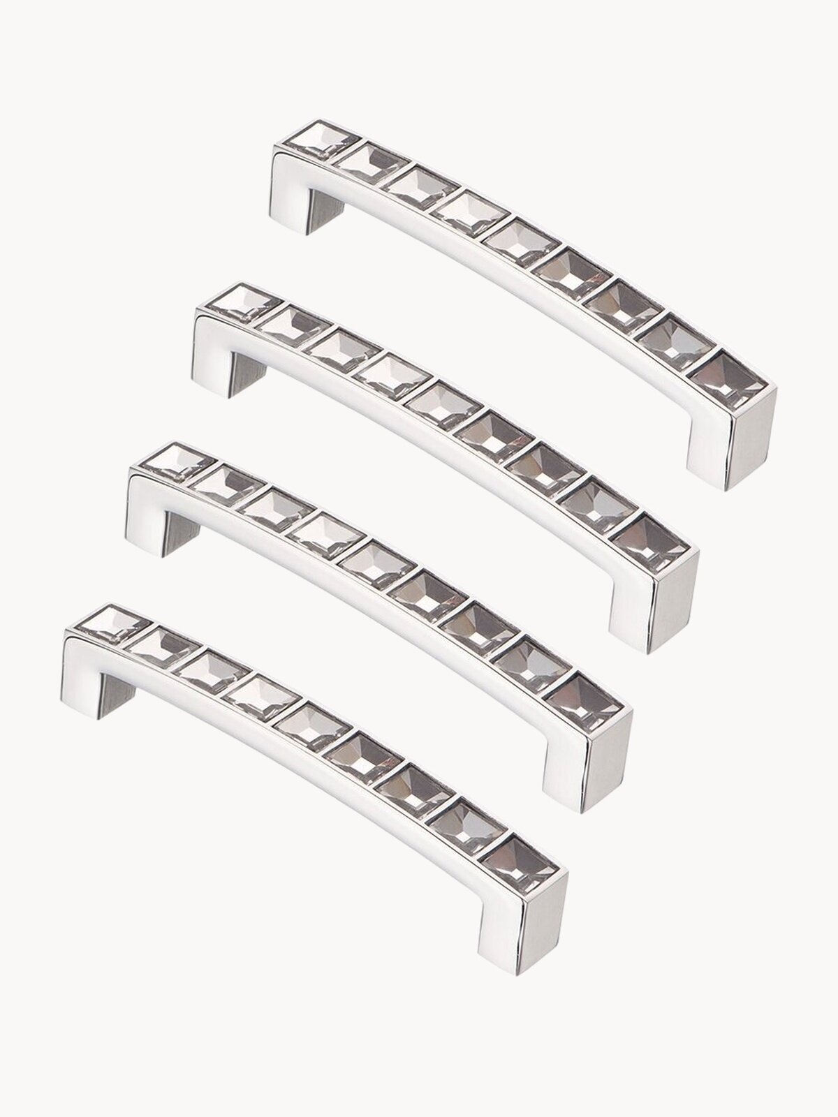 Комплект из 4 шт. ручка-скоба с кристаллами, 96 мм, ACR02-96, хром