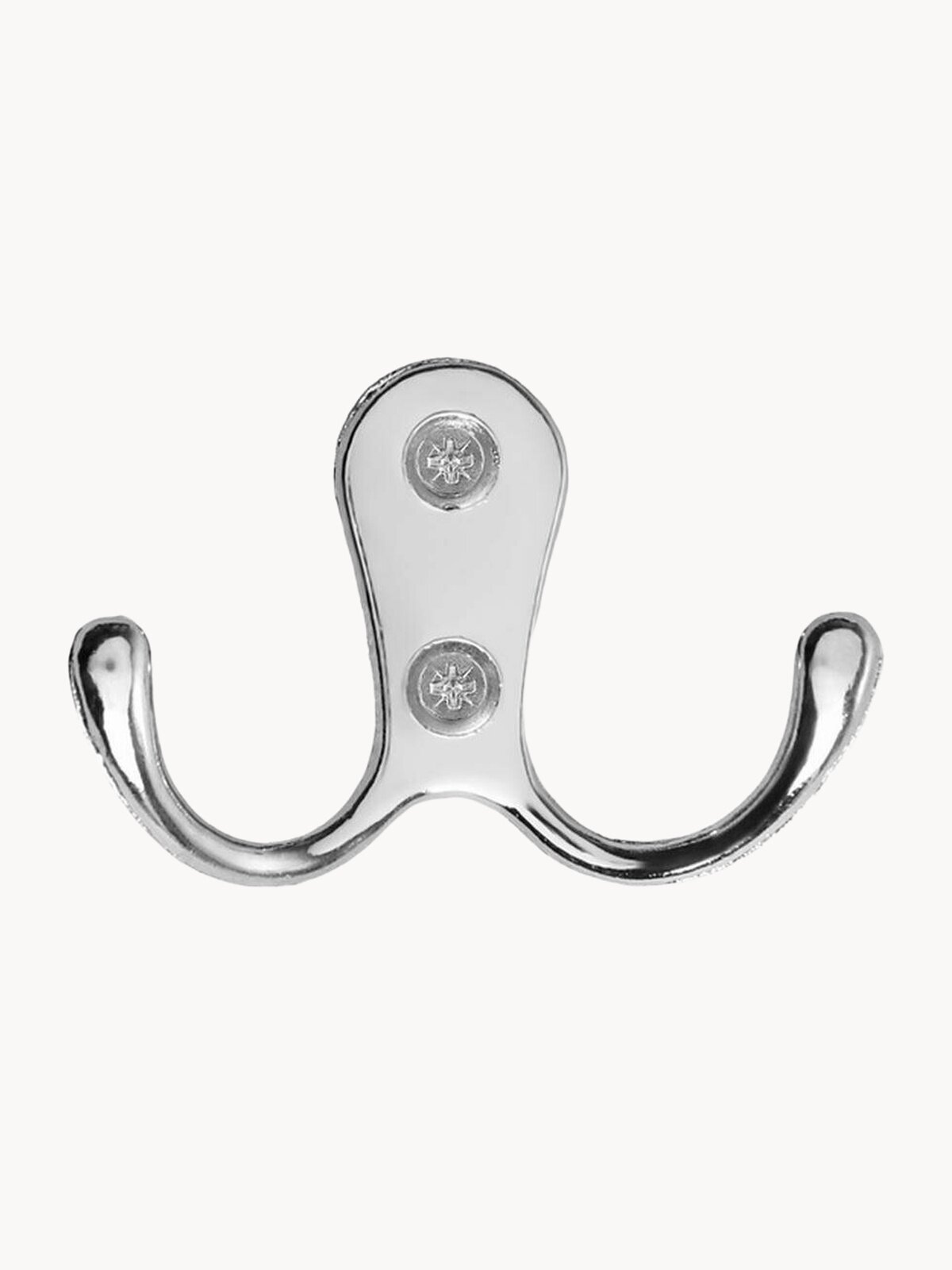 Крючок мебельный тундра TKD006, двухрожковый, цвет хром, 1 шт.