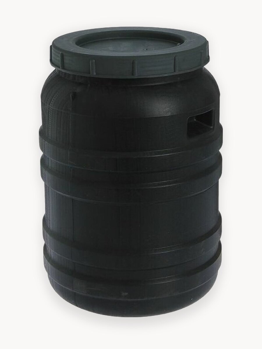 Бочка хозяйственно - бытовая, 50 л, горловина 29 см, пластиковая, с крышкой