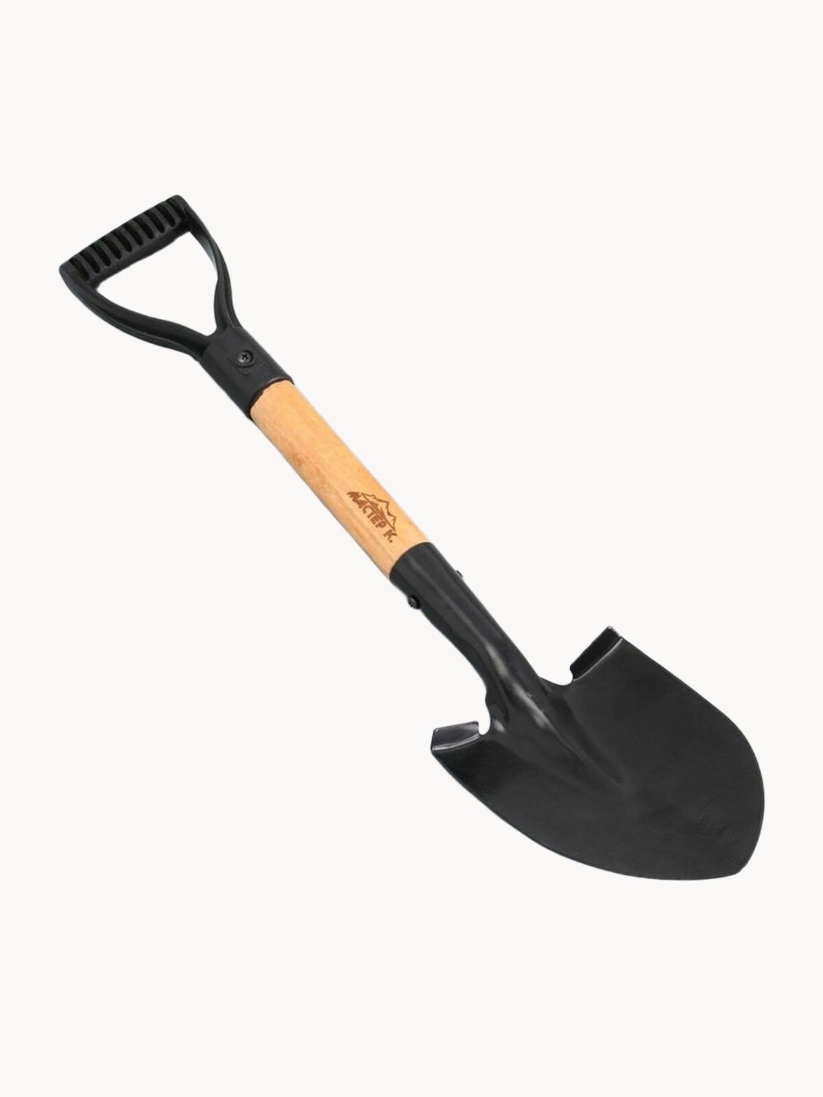 Лопата туристическая "Мастер К" штыковая, 51 см, черная, дерево