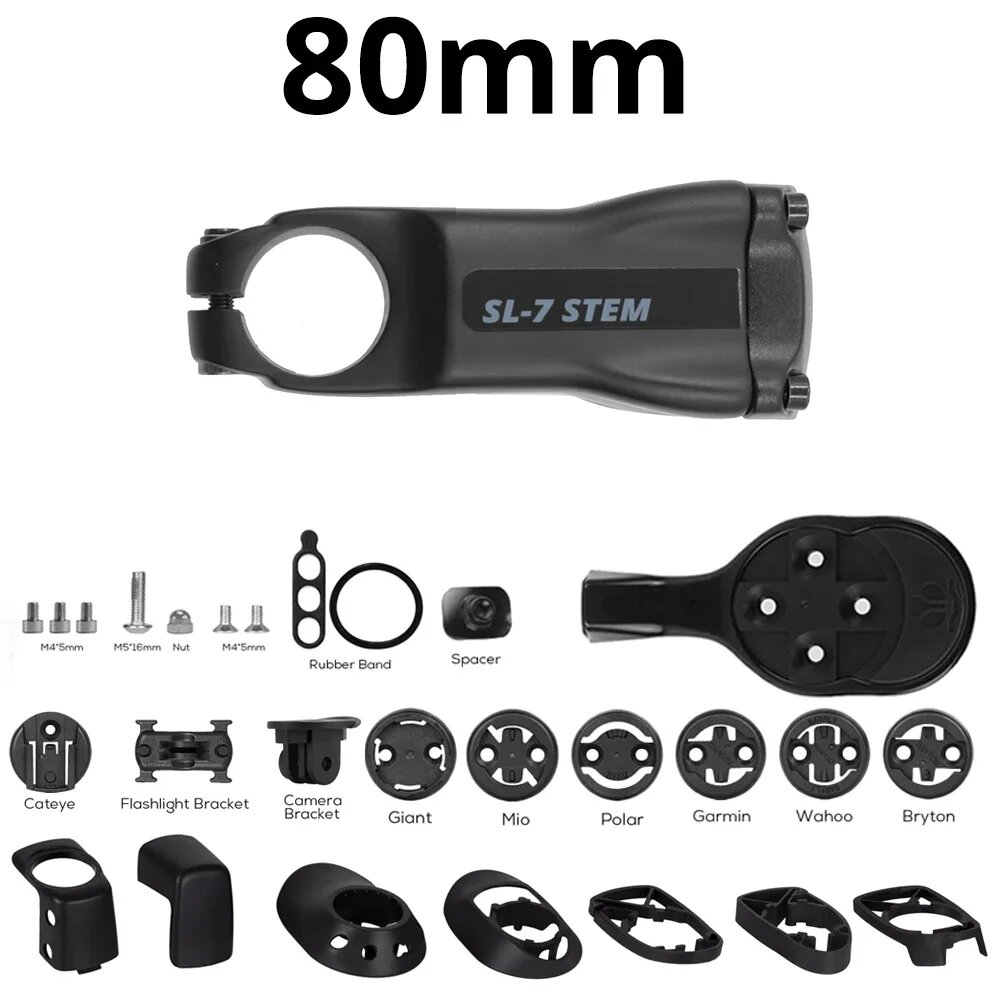 ULLICYC Вынос руля для велосипеда For SL7 карбоновый 140 г 70-130 мм 80mm with mount