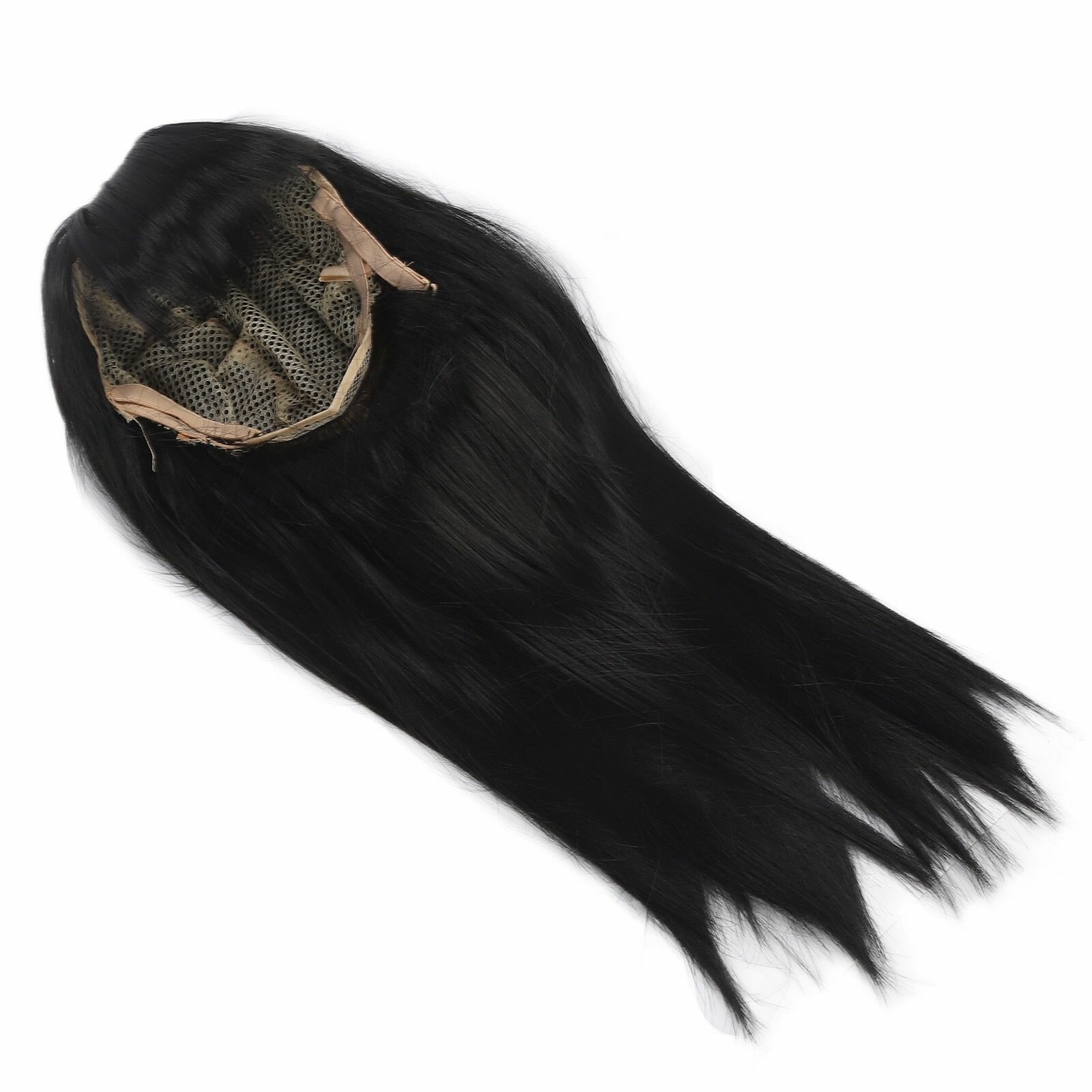 Парик для девочек с челкой, длинный прямой черный, для детей 3-8 лет, материал - синтетические волосы высокого температурного класса