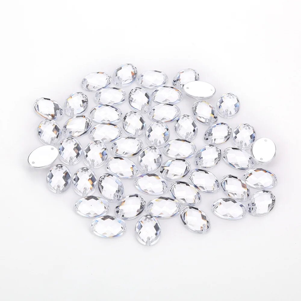 Стразы акриловые серебряные Crystal 18x25 мм 20шт