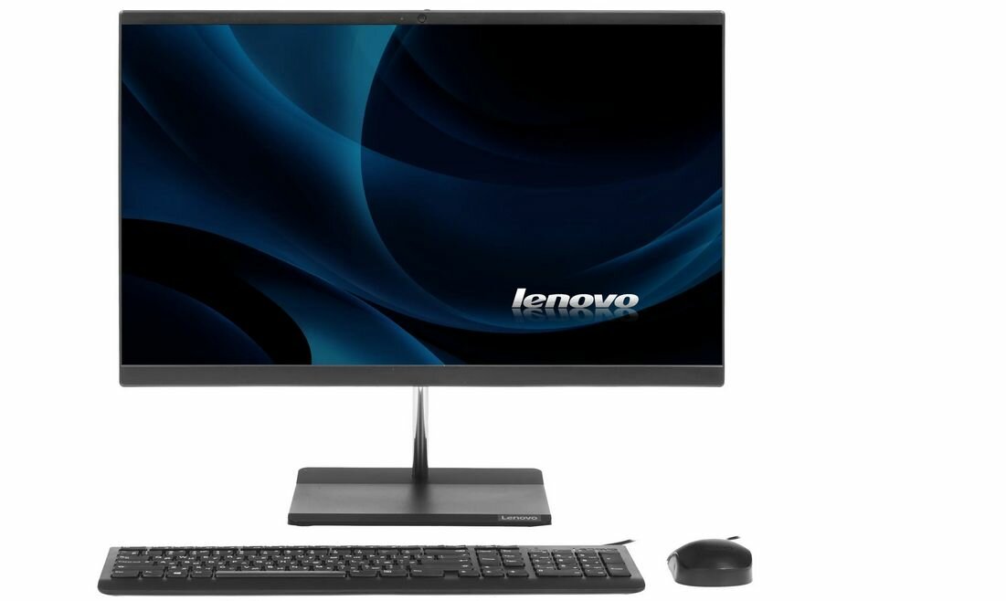 23.8" Моноблок Lenovo V50a-24IMB AIO (11FJ005GRU) черный - 1920x1080, IPS, Intel Core i3 10100T, ядра: 4 х 3 ГГц, 8 ГБ, SSD 256 ГБ, Intel UHD Graphics 630, Windows 10 Pro
