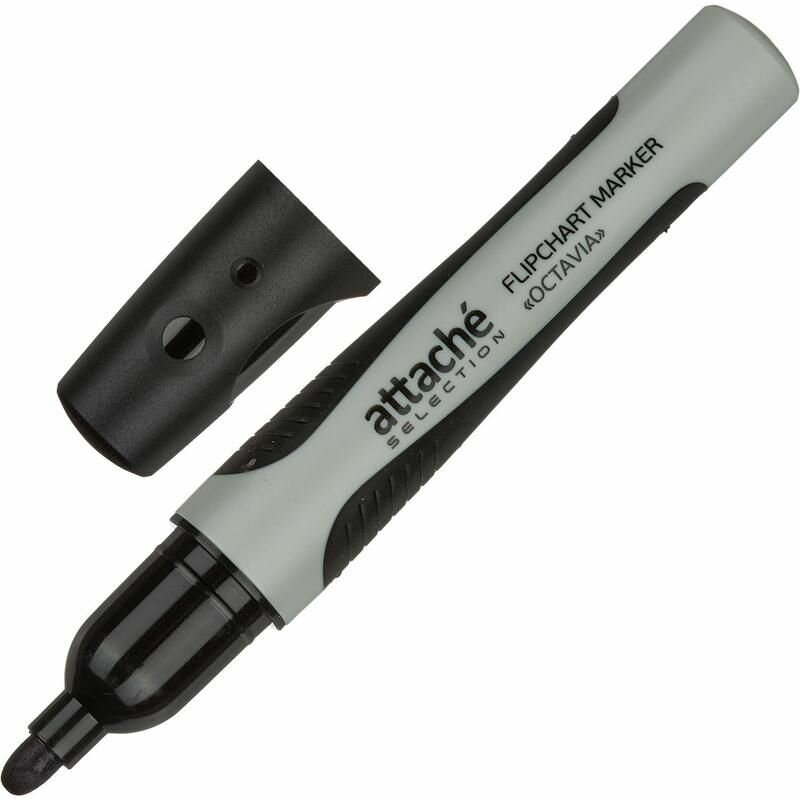 Маркер для флипчартов для бумаги Attache Selection Octavia черный (толщина линии 2-3 мм) круглый наконечник