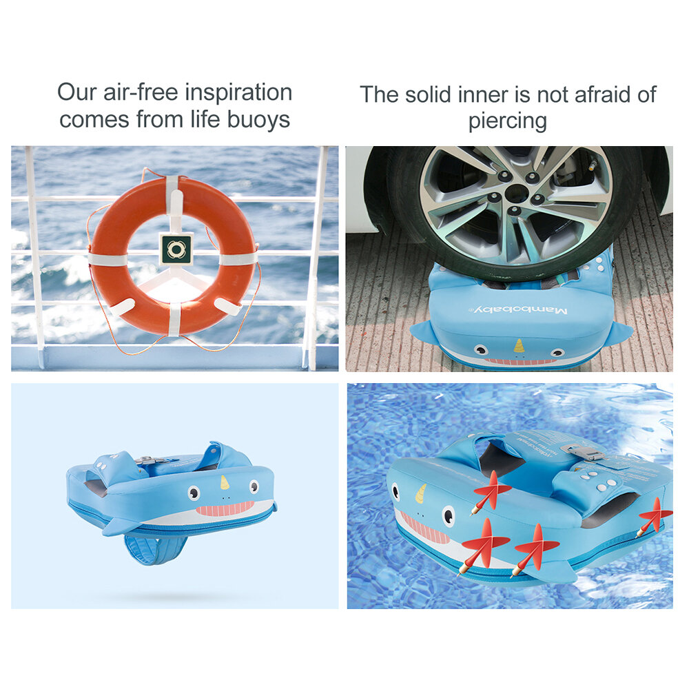 Mambobaby милый детский плавательный круг, ненадувной детский плавательный круг, мягкий водонепроницаемый, безопасный для кожи, тренировочный круг для обучения плаванию для мальчиков и девочек в возрасте от 8 до 36 месяцев