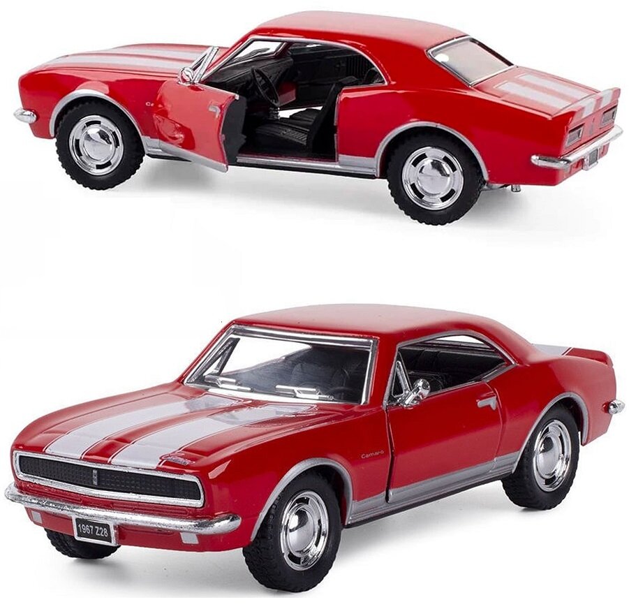 Kinsmart. Модель "Chevrolet Camaro Z/28 1967" красная, масштаб 1:37, инерционная