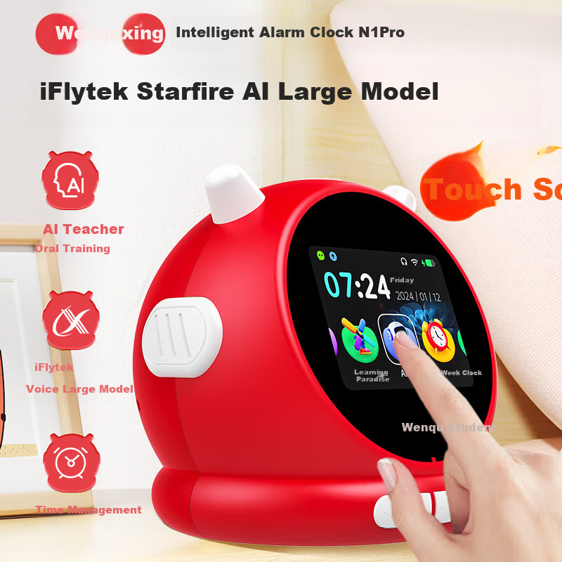 Wenquxing N1Pro Smart Alarm Clock with Xunfei Xinghuo AI Large Model Voice Interaction Student Children Time Manager
