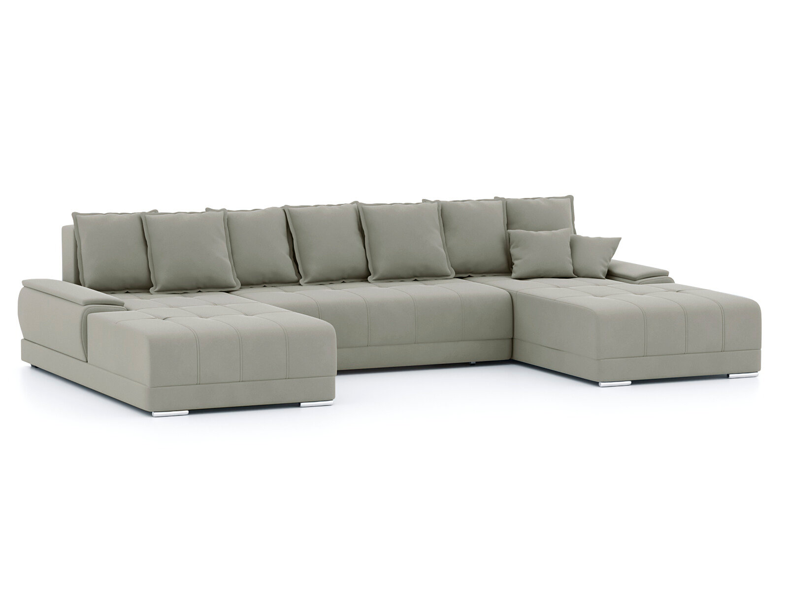 П-образный диван Nordviks-П, еврокнижка, велюр Зара Лайт 04