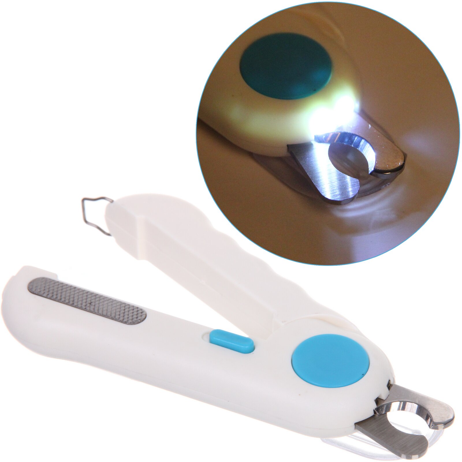 Когтерез для животных 'премиум' с LED подсветкой, белый, 22*3*15см