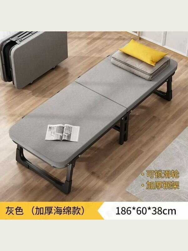 Складная кровать, металл, высота 38 см, длина 185 см, ширина 60 см