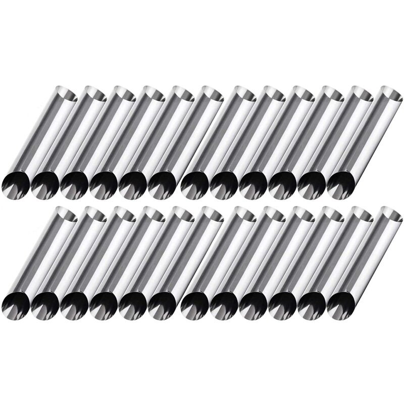 Круассан с кремом и антипригарным покрытием из нержавеющей стали, 30 конусов для выпечки, рулетики из теста, круассаны, конус для круассанов, не требующий установки