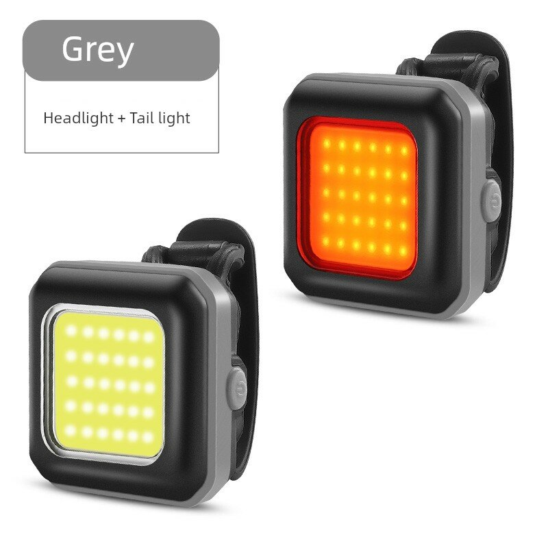 Перезаряжаемый серый набор переднего и заднего велосипедного фонаря с 3 режимами для катания на дороге,