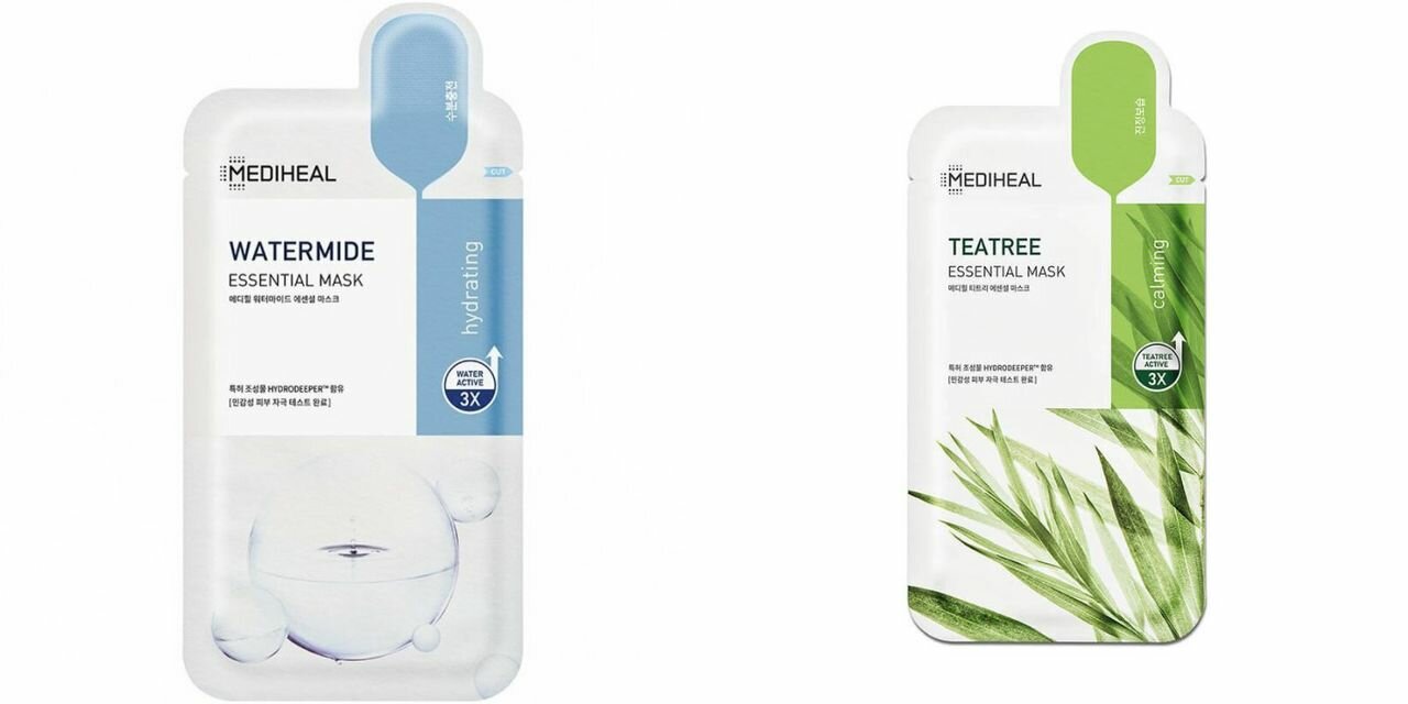 Mediheal Набор масок Watermide Essential Mask, Teatree Essential Mask 20шт