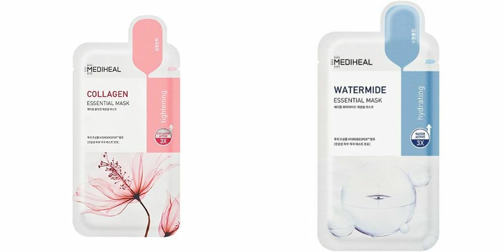 Mediheal Набор масок Collagen Essential Mask, Watermide Essential Mask 20шт