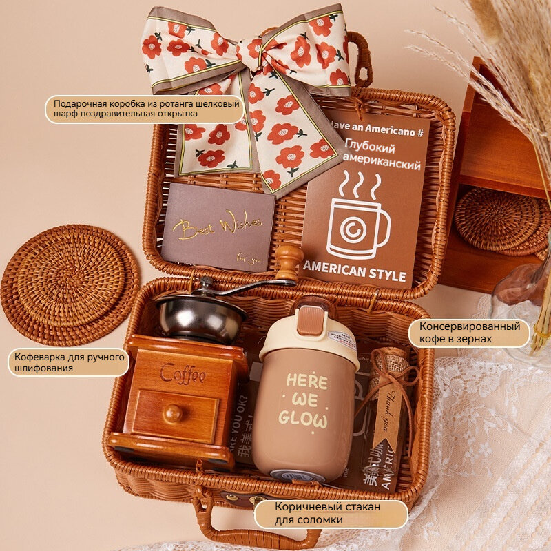 Ручная кофемолка, керамика, алюминий, съемная ручка, кофемолка, коричневый/красный