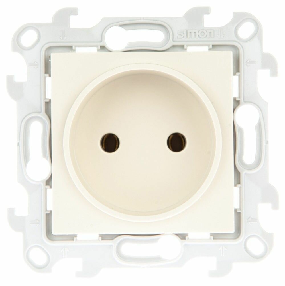 Simon 24 Слоновая кость Розетка 2К без защитных шторок, 2450442-031