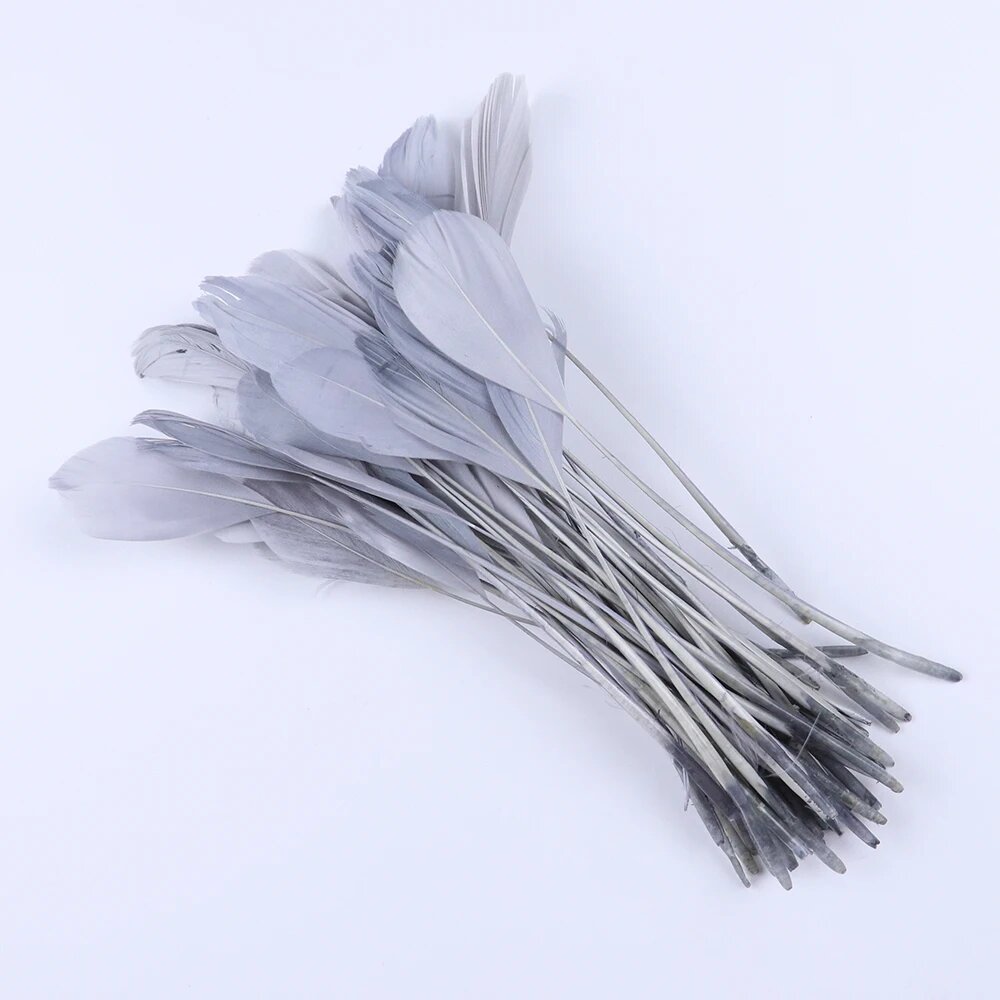 Гусиные перья для декора 50 шт. light gray