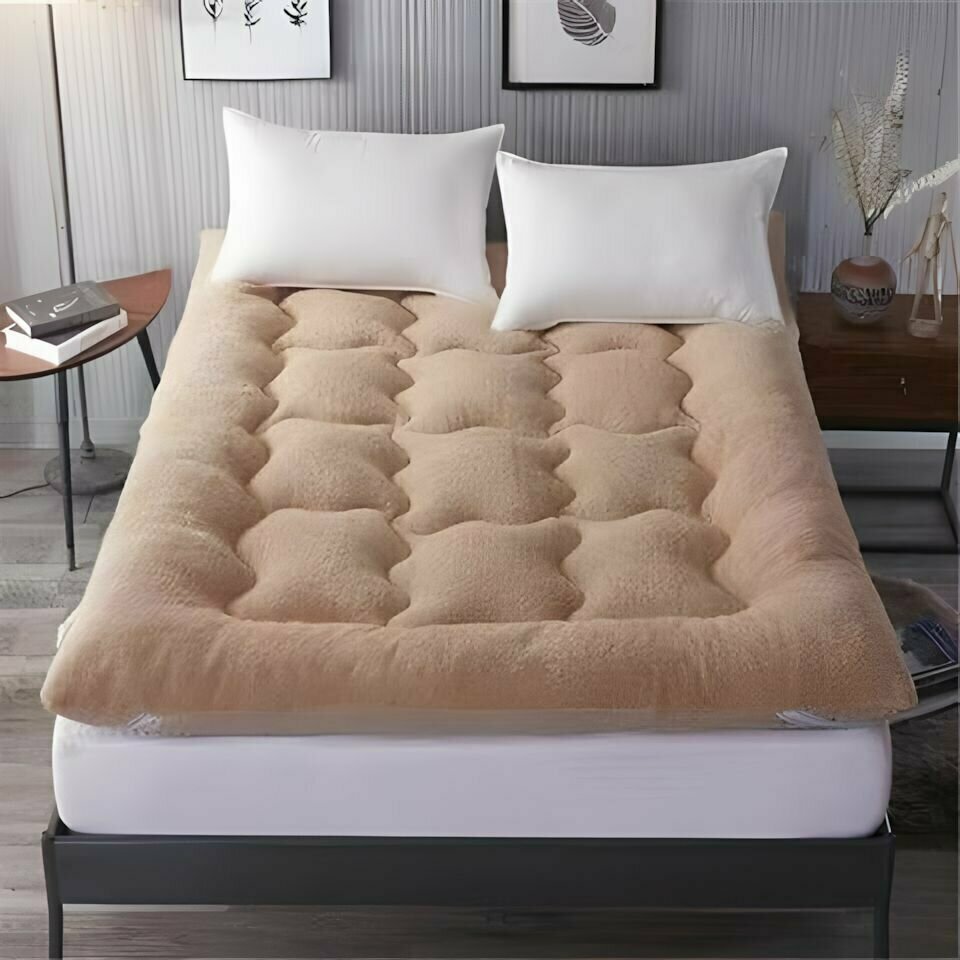 Матрас, 220 см x 200 см, беспружинный, мягкий, стеганое покрытие