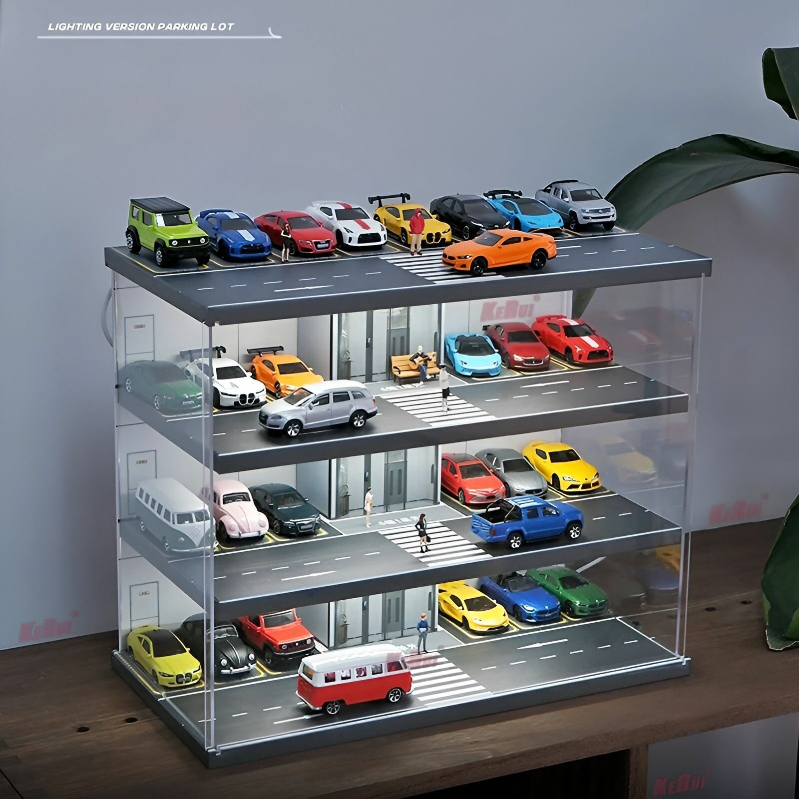 Модель парковки для Hot Wheels 1:64, имитация гаража в стиле лифта с освещенной витриной