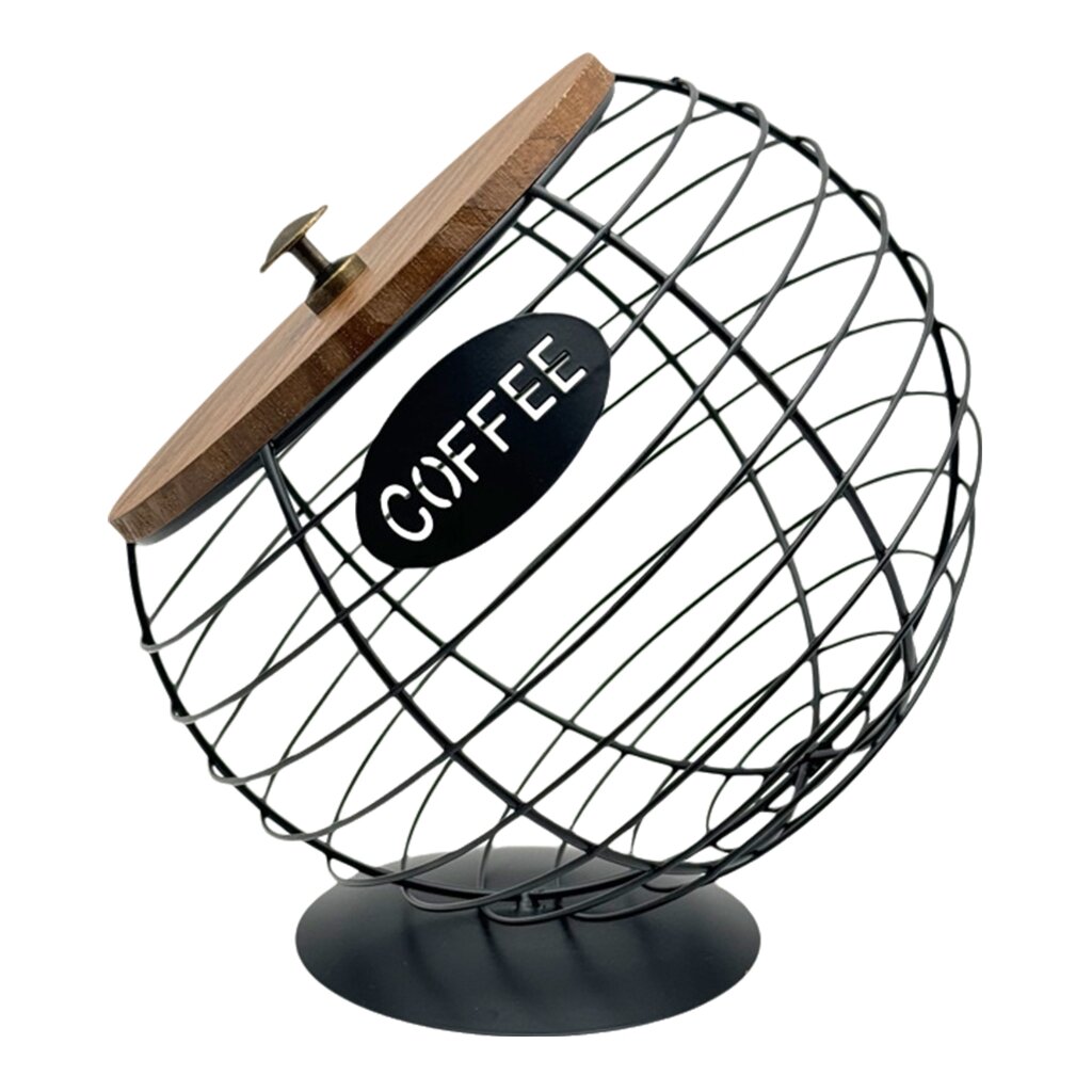 Железная Художественная Корзина Для Хранения Фруктов Большой Емкости, Органайзер Для Кофейных Капсул, Диспенсер для Стручков Эспрессо для Кухонной Столешницы