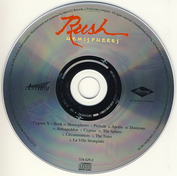 Диск Rush - Hemispheres (1 CD) — фото 1