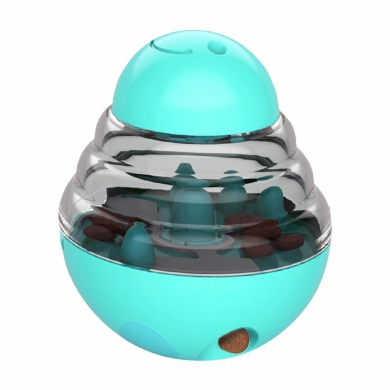 Неваляшка для собак Slow Food Регулируемая Протекающая Еда Развивающая Игрушка Для Щенков-Lake Blue