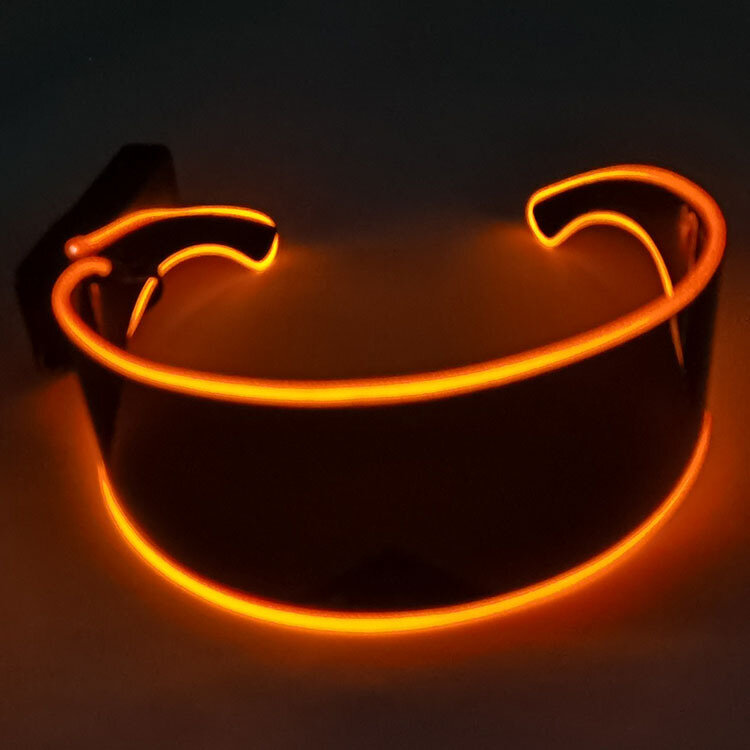 Диско-очки, светящиеся LED, киберпанк солнцезащитные очки, футуристические технологические очки для мужчин и женщин, трендовые и стильные для баров и ночных клубов