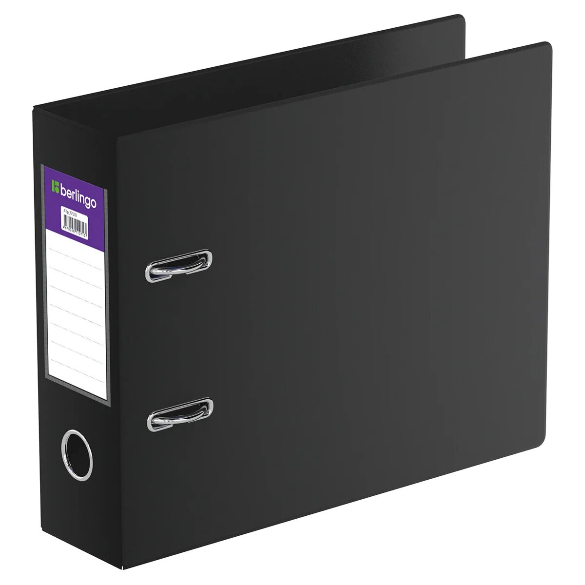 Папка регистратор Berlingo горизонтальная ПВХ с карманом на корешке 70мм А5 Черная АТр 77510