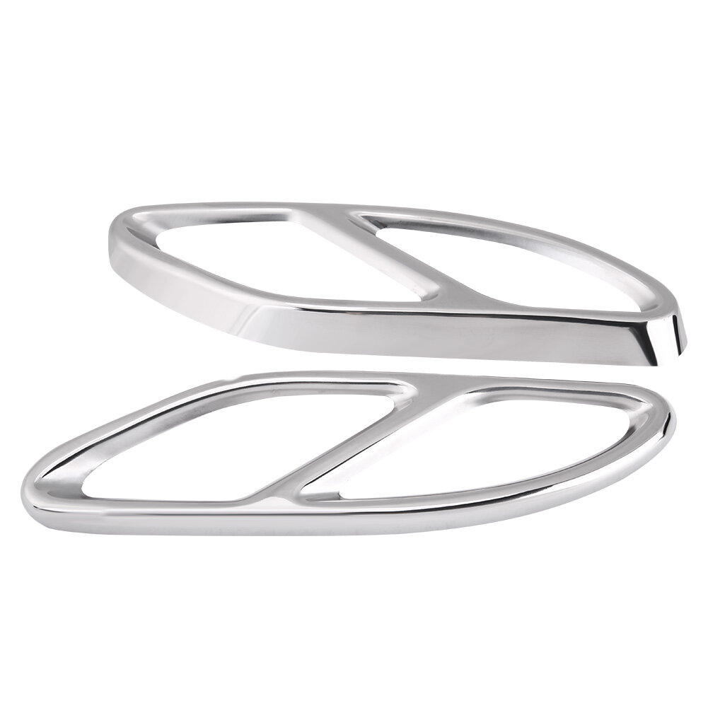 1 пара выхлопных хвостовых покрытий, серебро, подходящая для Mercedes Benz A Class W176 2016-2019