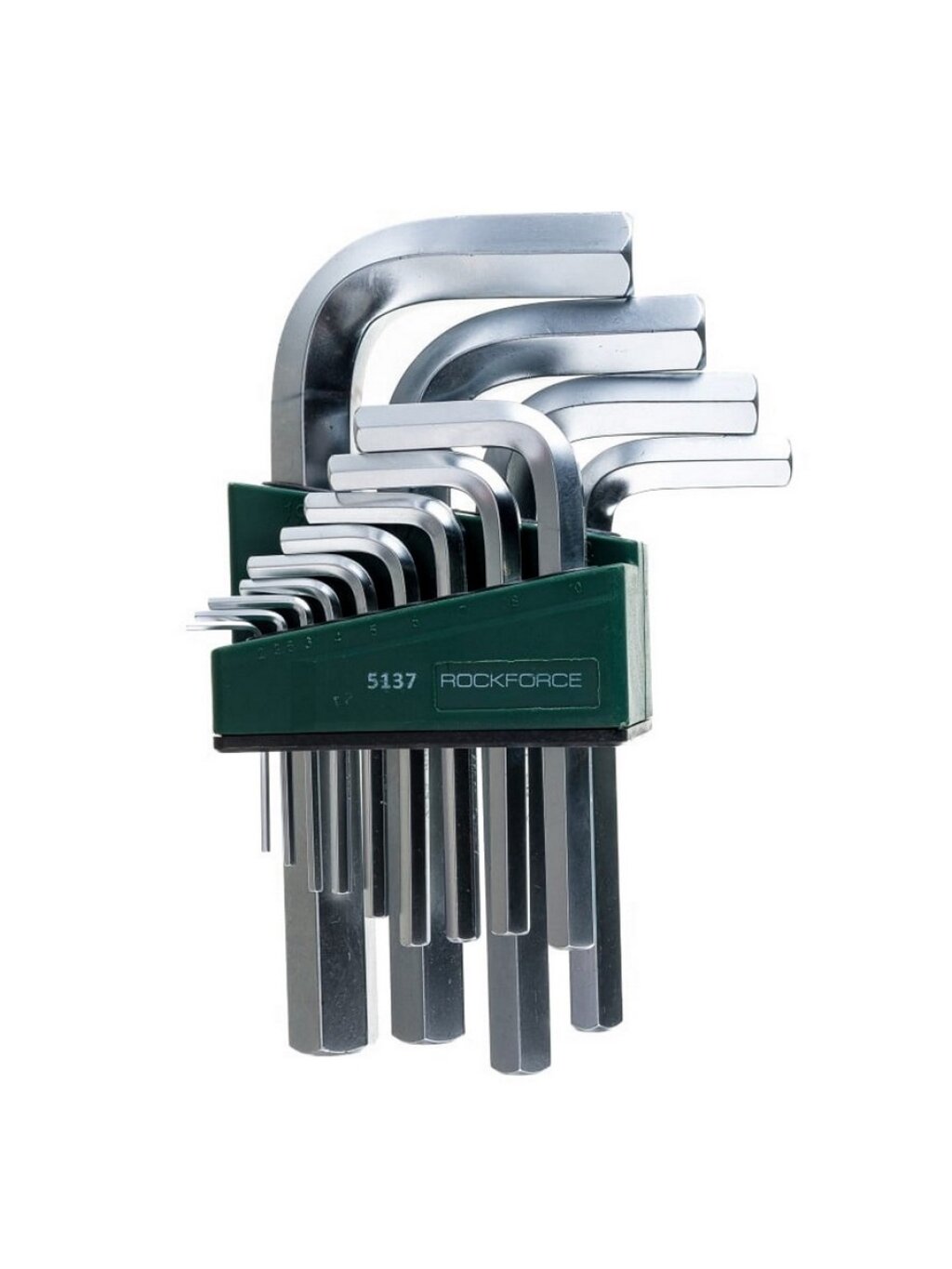 Набор ключей (13 предметов) "ROCK FORCE" (Г-образных, шестигранных, удлиненных, 2-19 мм)